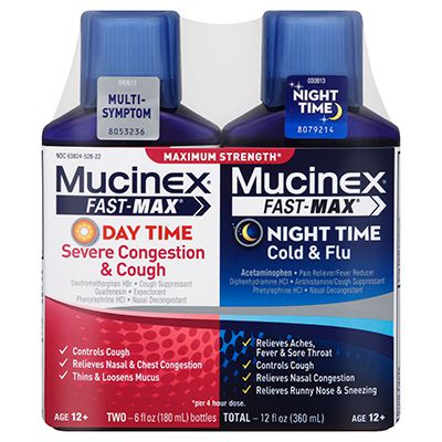 Day Time Congestion & Cough & Night Time Cold & Flu Liquid | Mucinex®